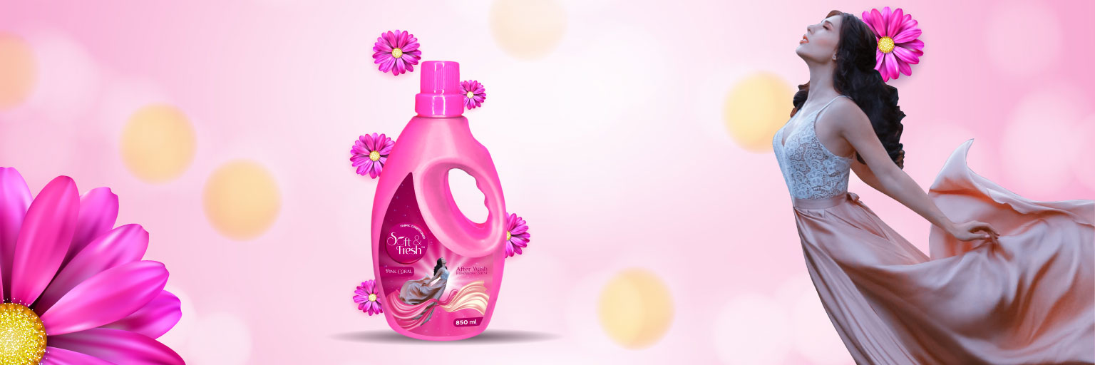Soft & Fresh Pink Coral, 850ml bottle, best after wash fabric ...
